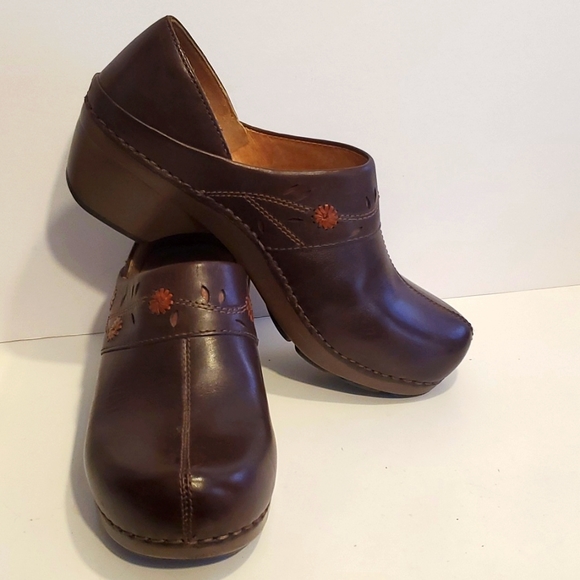Dansko | Shoes | Dansko Summer Sausalito Floral Cutout Brown Leather ...